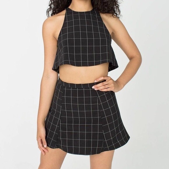 American Apparel | Dresses | American Apparel Grid Two Piece Set | Poshmark